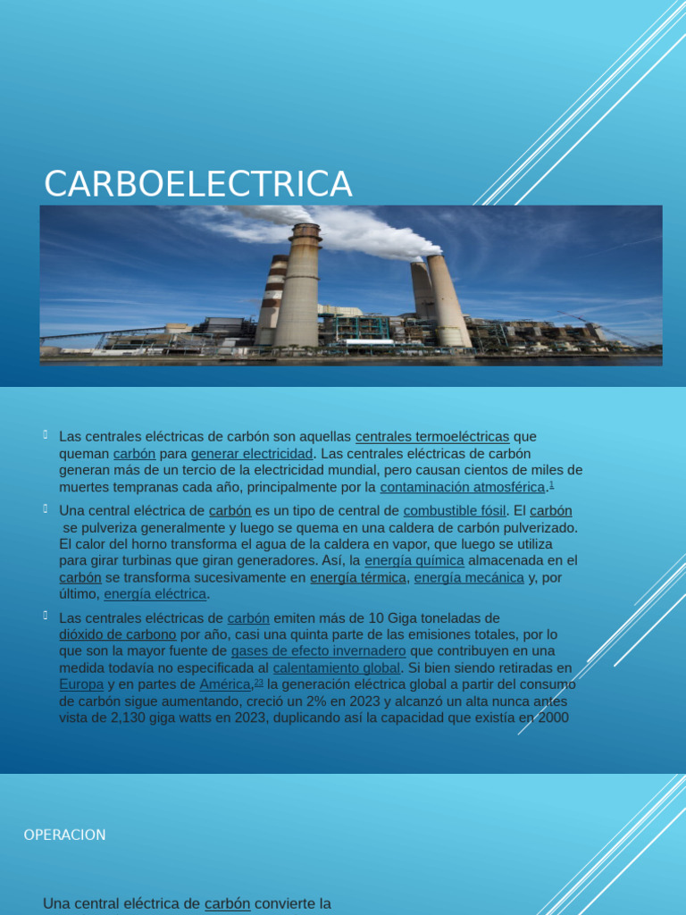 Energía Carboeléctrica: Definición y Proceso | PDF