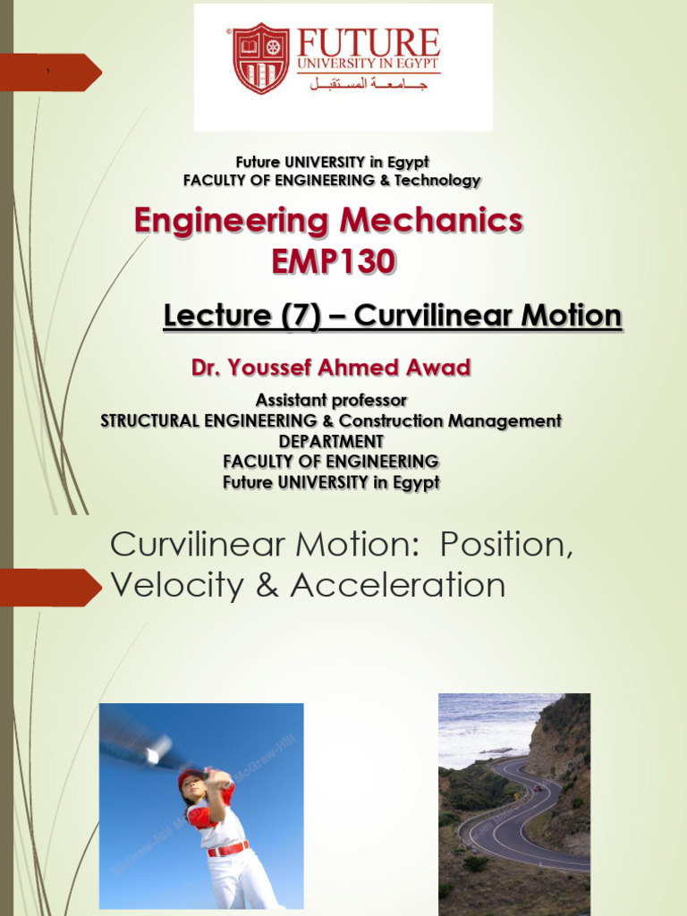Curvilinear Motion: Position & Acceleration | PDF | Acceleration ...