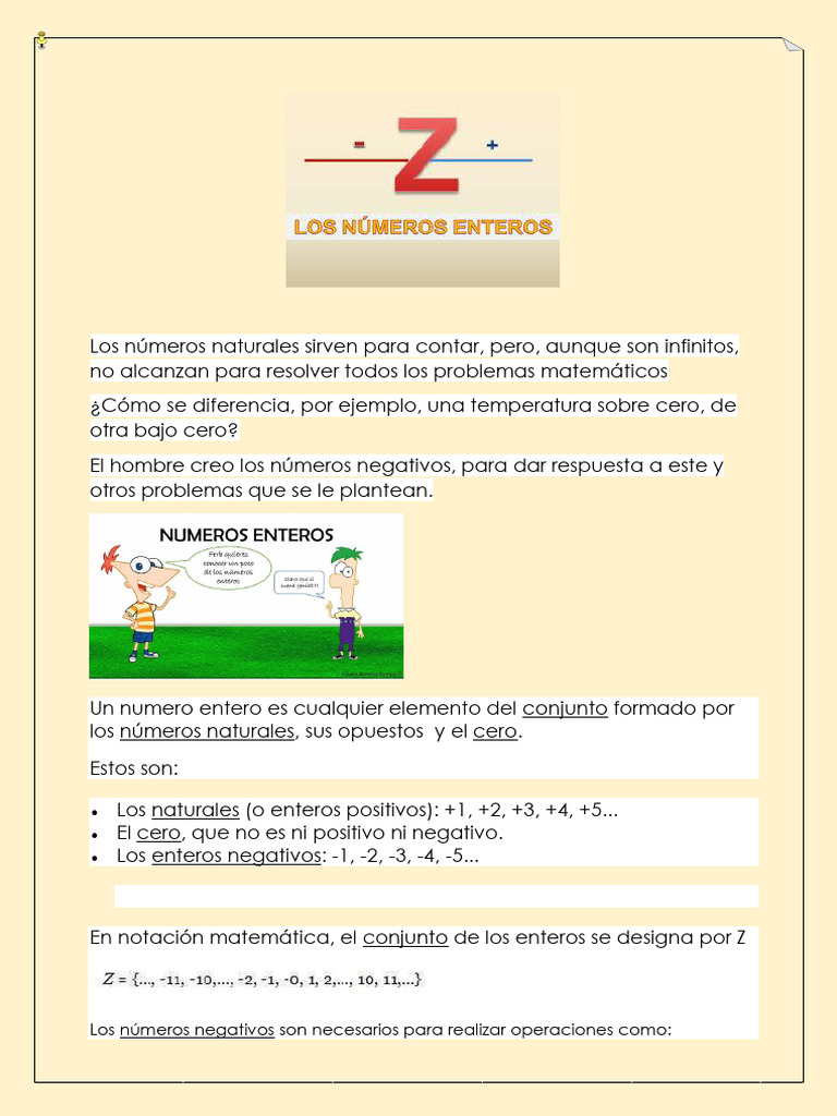 El Conjunto de Los Numeros Enteros | PDF | Entero | Números