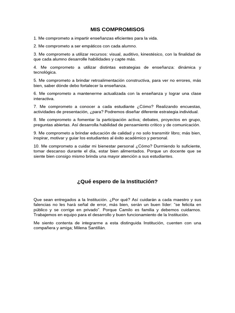 Mis Compromisos | PDF