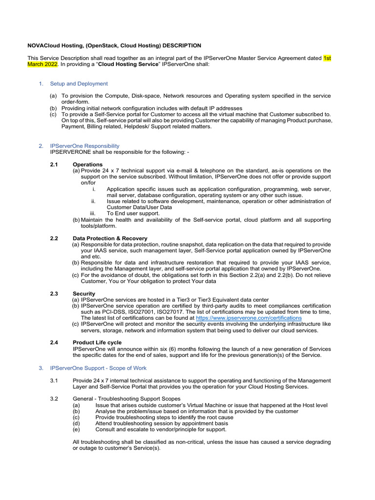 Ipserverone - Novacloud v1.1 | PDF | Cloud Computing | Computer Network