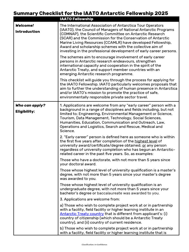 2025_IAATO_Fellowship-Application-Pack_Final | PDF | Antarctica