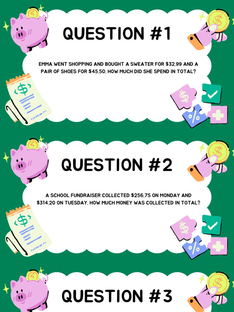 Financial Literacy Word Problems | PDF