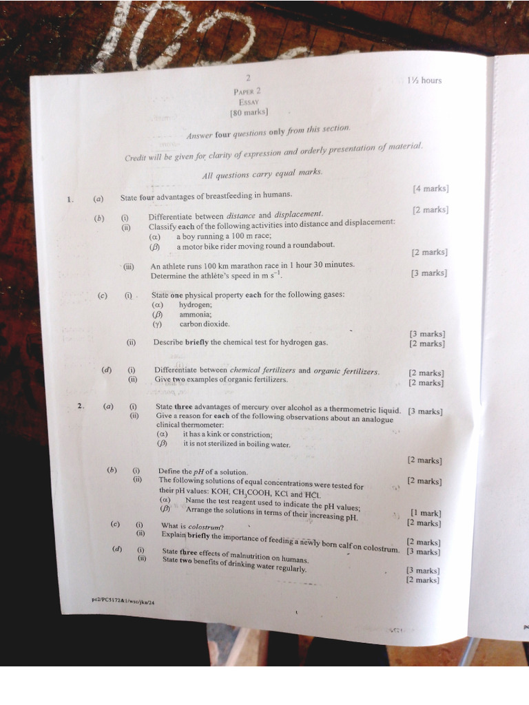 Integrated Science (Essay & OBJ) - NOVDEC 2024 | PDF