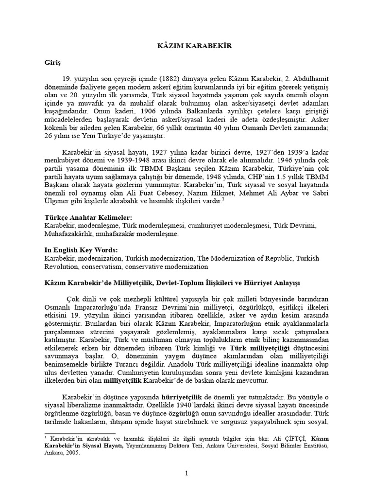 Kazim Karabekir Iletisim Yay Tam Metin | PDF