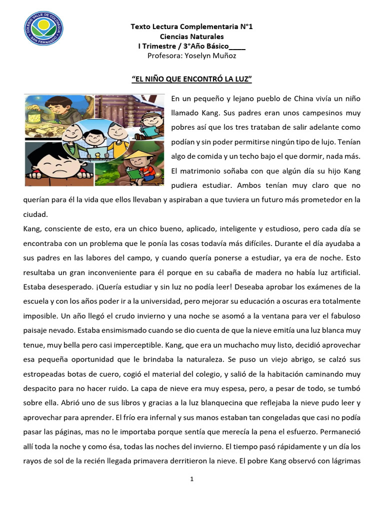 Lectura Complementaria #1 3°B | PDF