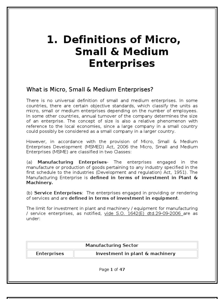 Understanding Micro, Small & Medium Enterprises | PDF | Small And ...