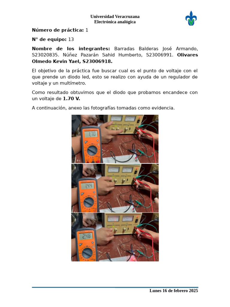 Práctica 1. Diodo | PDF