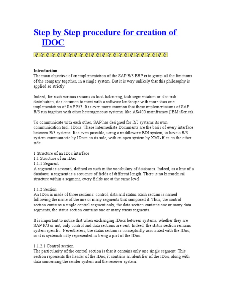 Step by Step Procedure For Creation of IDOC | PDF | Electronic Data ...