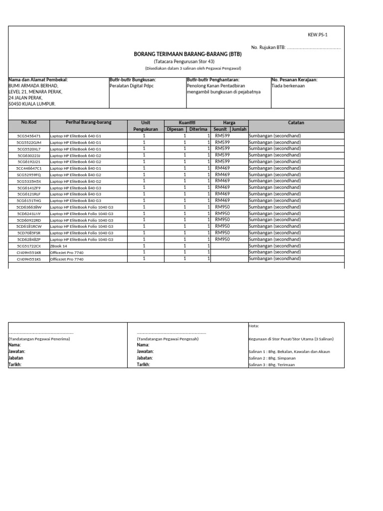 Contoh KEW - PS-1 | PDF