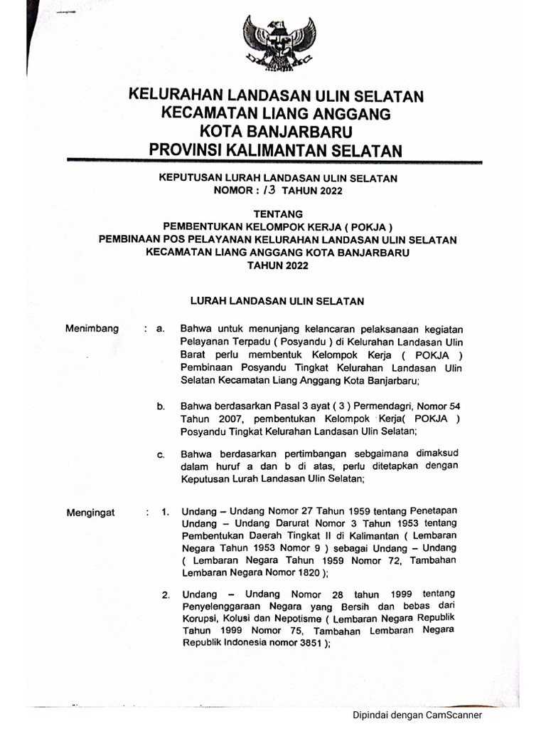 SK Pokja Posyandu LUS | PDF