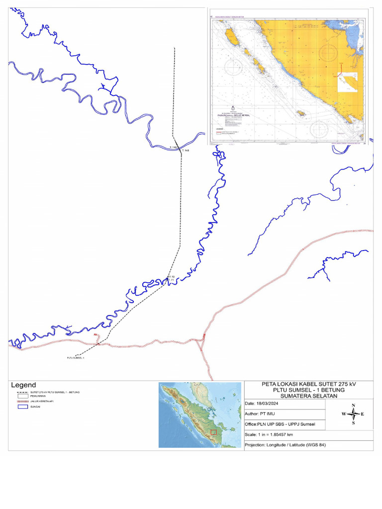 Peta Jalur Sutet 275 Kv Sumsel 1 - Betung | PDF