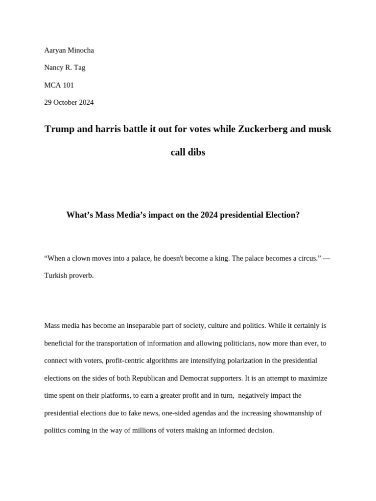 Media's Role in 2024 Election Polarization | PDF | News