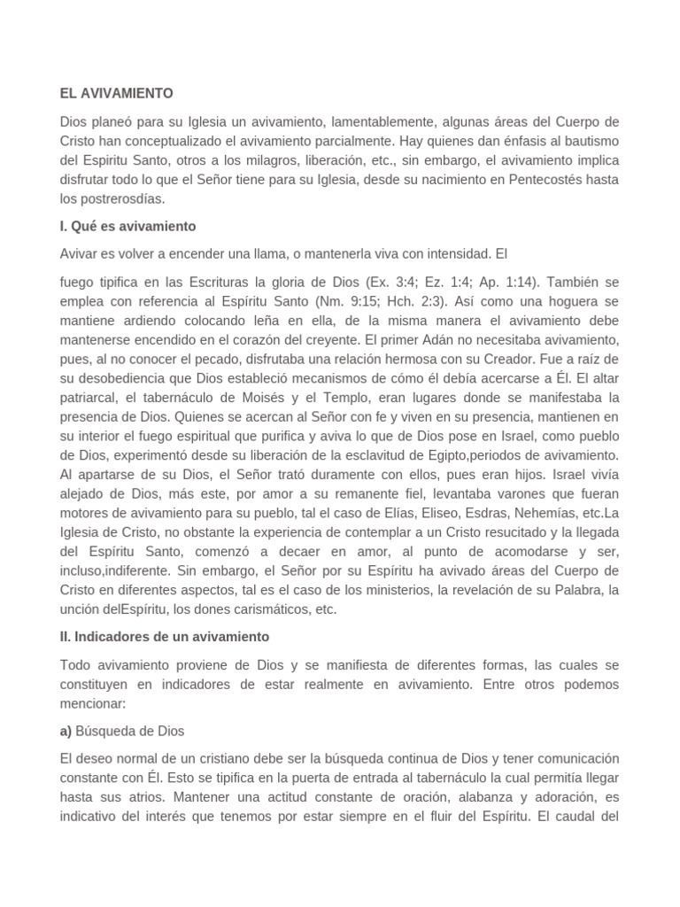 Entendiendo el Avivamiento Verdadero | PDF | eucaristía | Cristo (título)