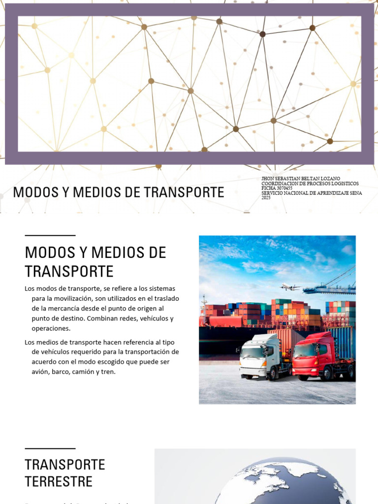 Modos y Medios de Transporte en Logística | PDF | Transporte ...