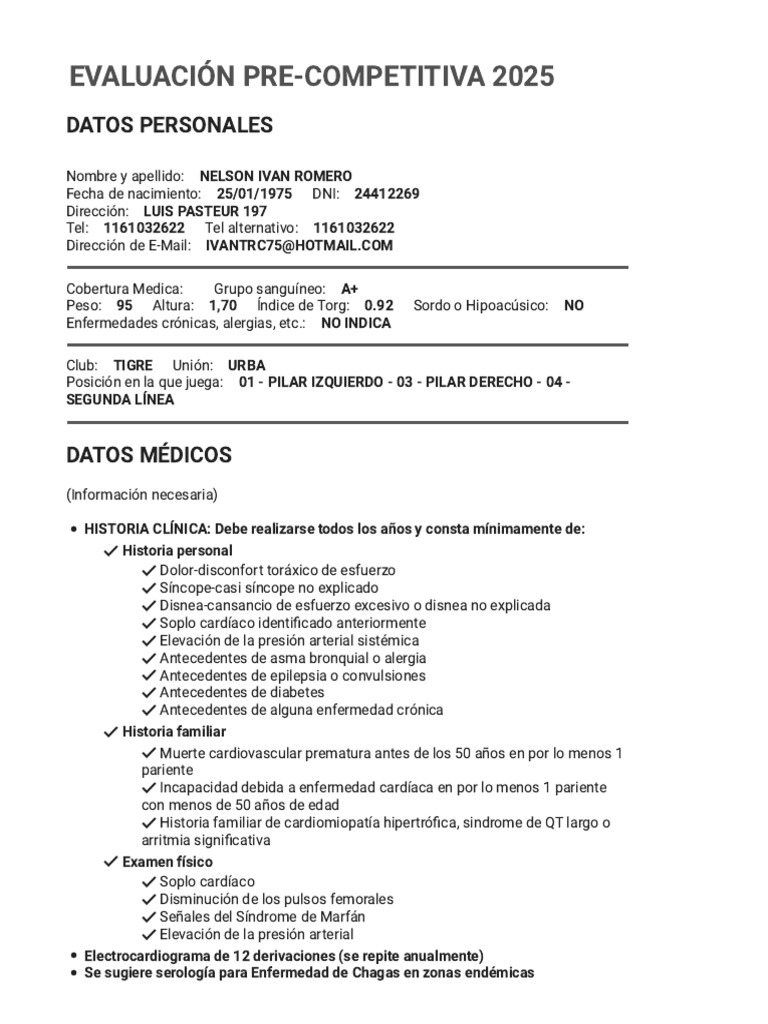 Evaluación Pre Competitiva 2025 | PDF | Enfermedades y trastornos | Medicina