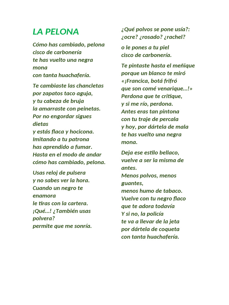 La Pelona: Crítica y Reflexión | PDF