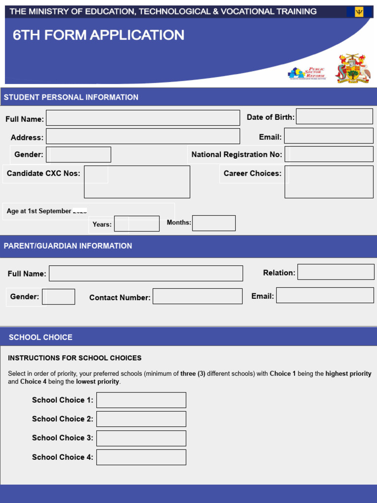 Sixth Form Application Instructions | PDF