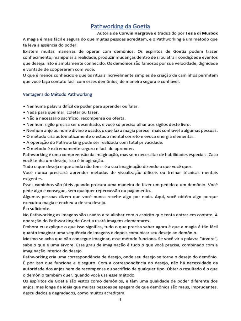 Pathworking Da Goetia - PDF Versão 1 | PDF | Imagem | Tempo