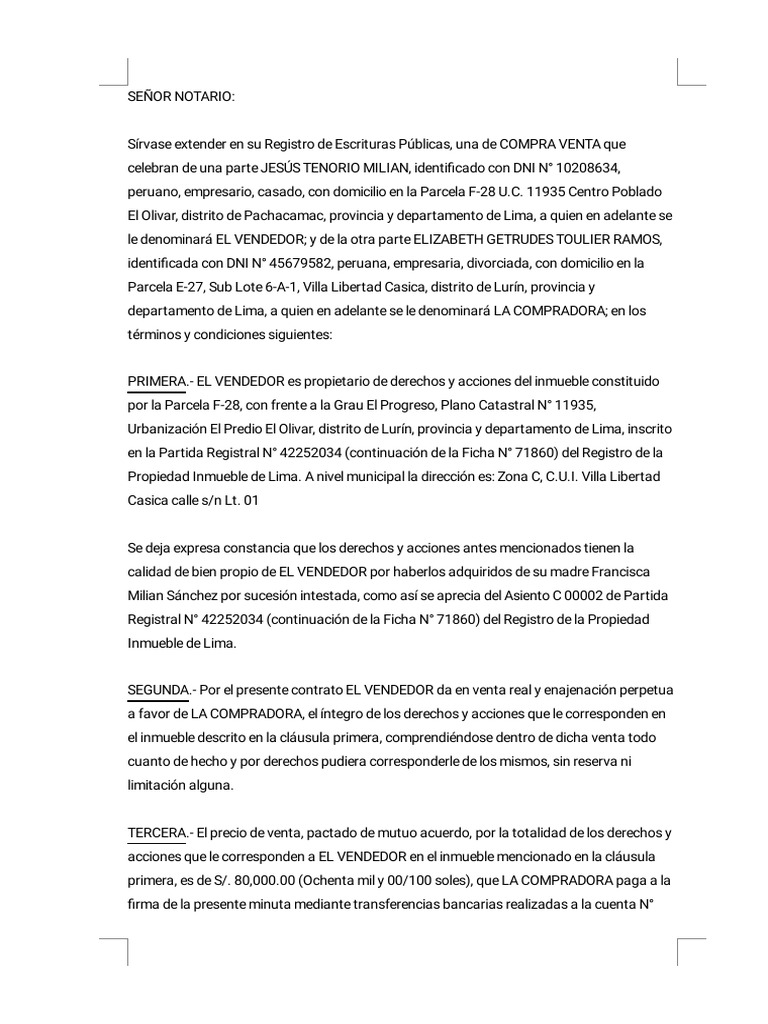 Elizabeth Toulier Jesús Tenorio Compra Venta.001 1 | PDF
