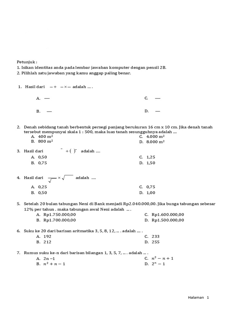 Matematika Tryout 8 | PDF