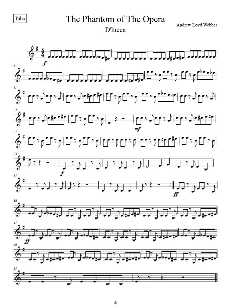 The Phantom of the Opera - Tuba | PDF