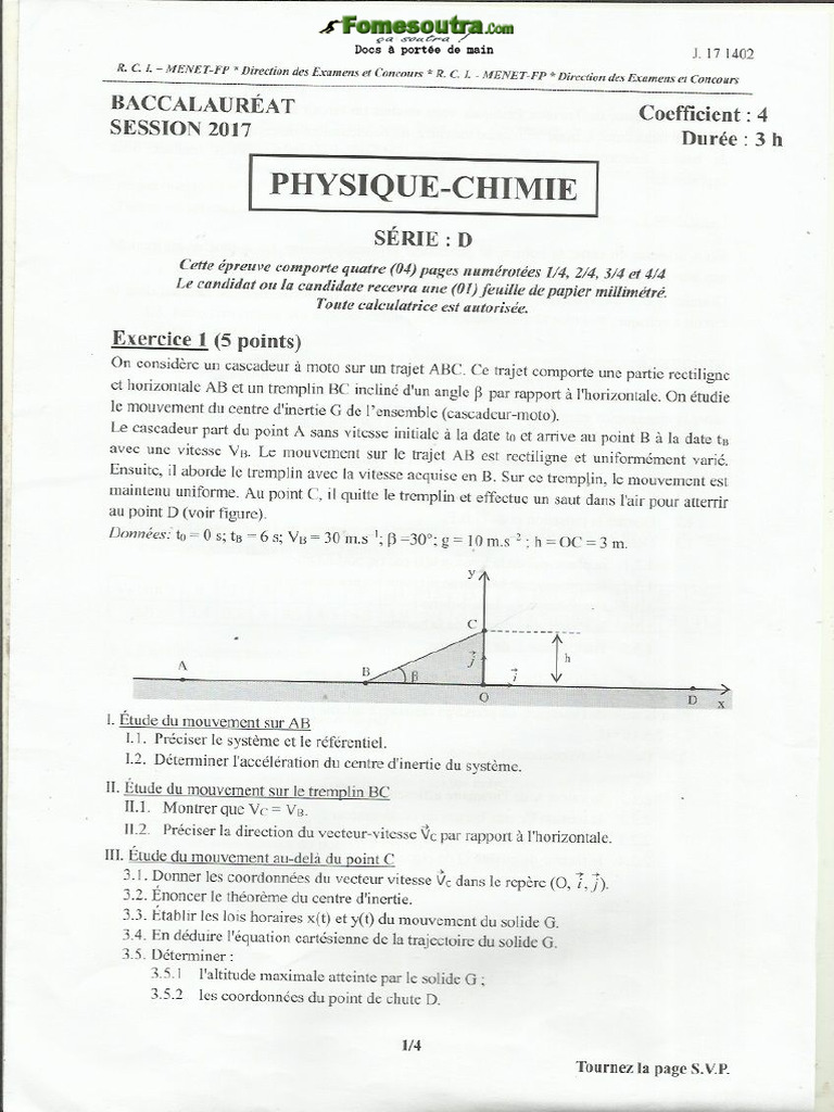 612b89cb655c4sujet de Physique Chimie Bac D 2017 | PDF