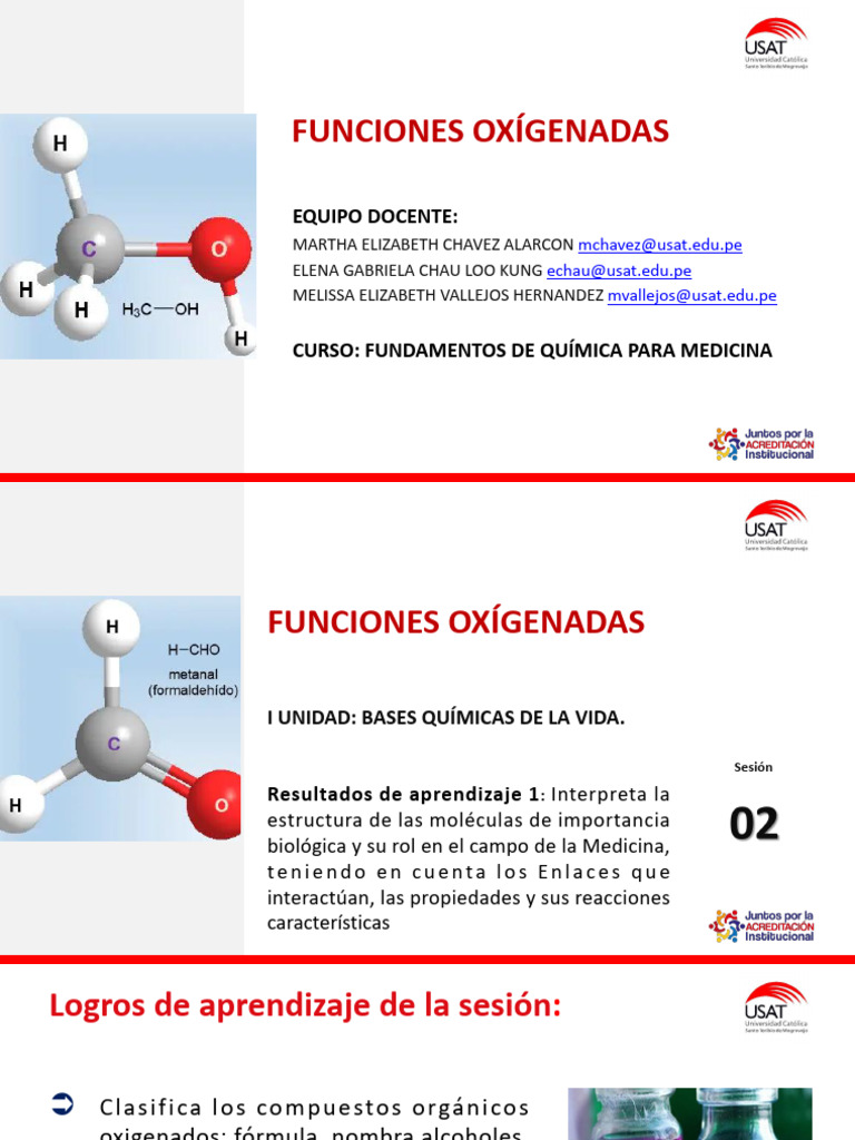 Sesión 2 Funciones Oxigenadas | PDF | Cetona | Ester