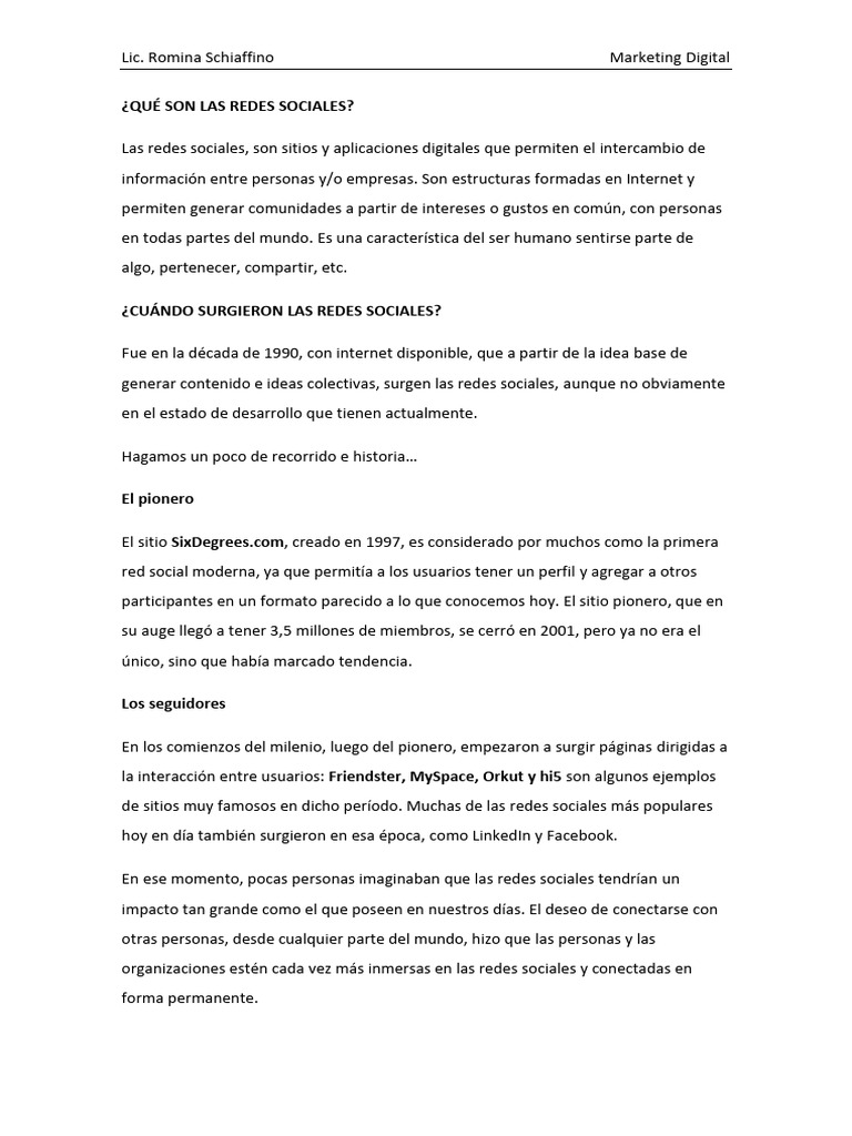 Clase 11 - Redes Sociales | PDF | Redes sociales | Cultura popular y ...