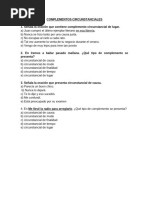 Ejercicios de Complementos Circunstanciales | PDF