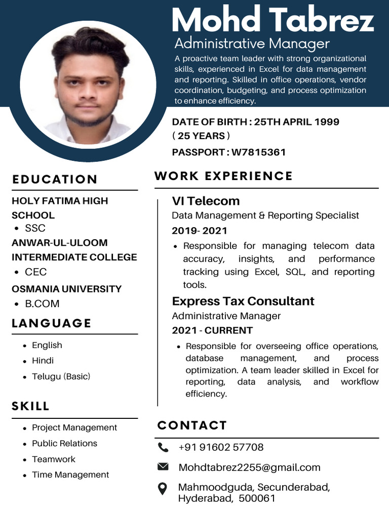 Tabrez CV 2025 | PDF