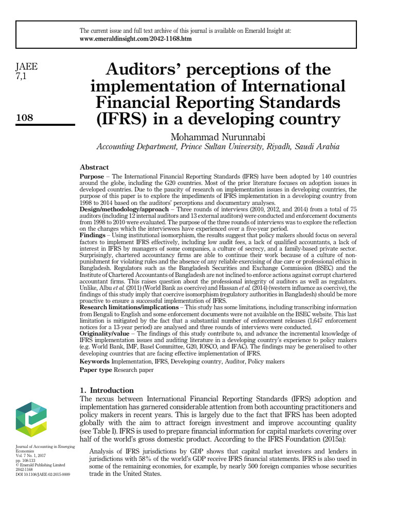 10 1108 - Jaee 02 2015 0009 | PDF | International Financial Reporting Standards | Institution