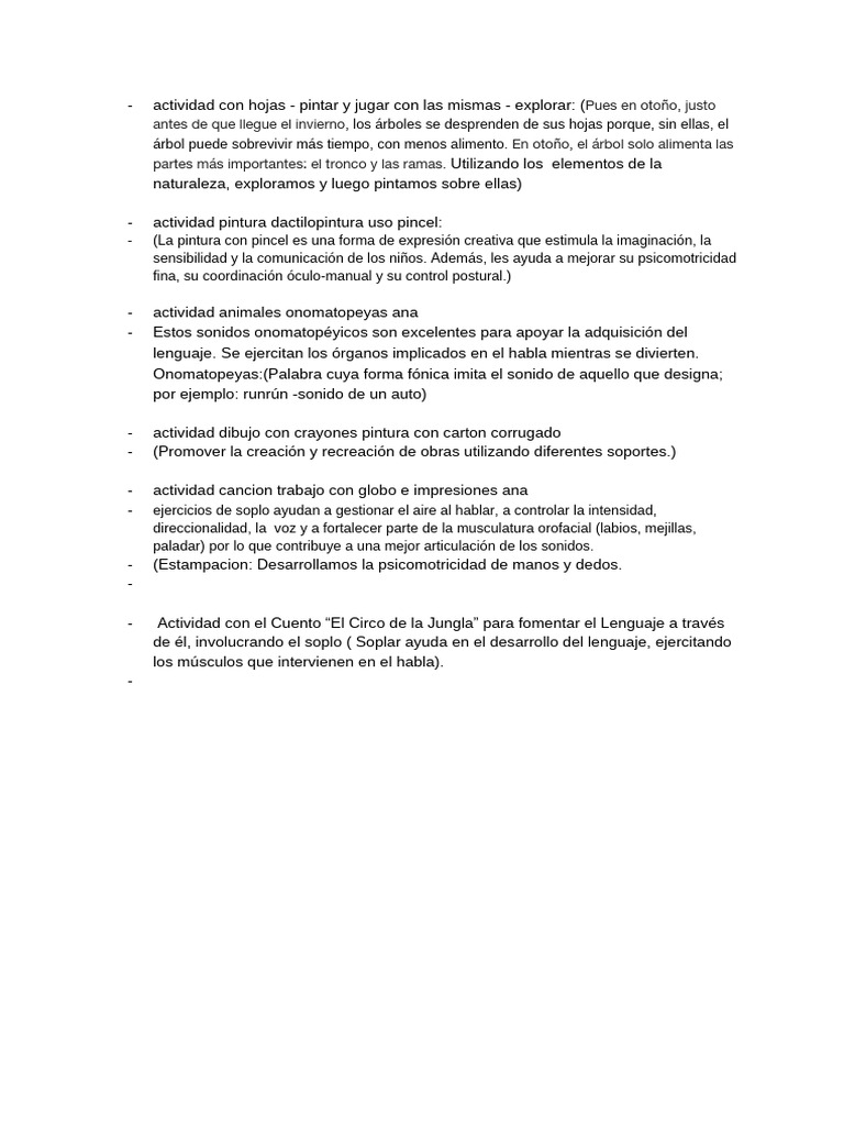 Descripción de Actividades Cuaderno - Caif | PDF