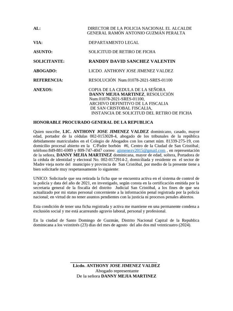 Retiro-de-Ficha-RANDDY DAVID SANCHEZ VALENTIN FISCALIA (6) | PDF ...