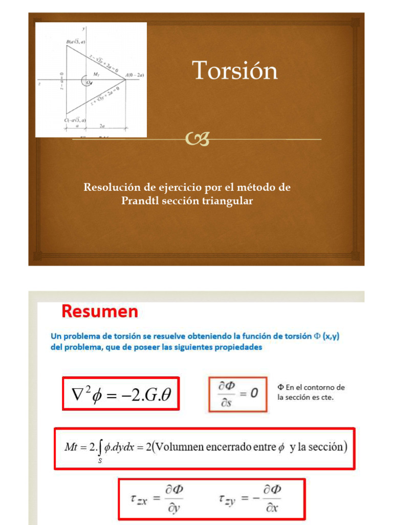 Torsión Seccion Triangular Maciza | PDF | Mecánica | Geometría