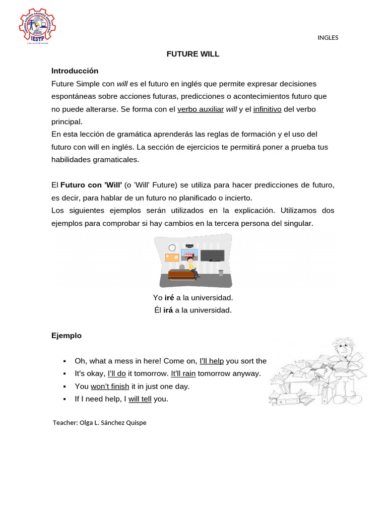 Futuro Simple en Inglés: Uso de "Will" | PDF | Verbo | Lingüística