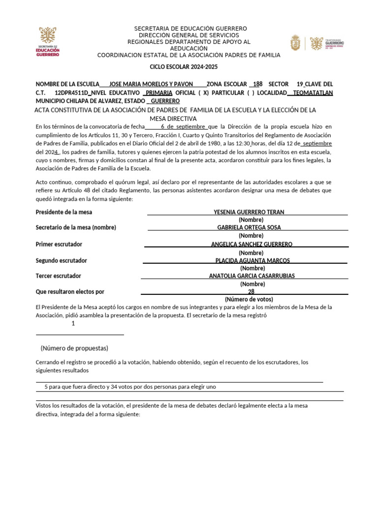 Acta Constitutiva Apf 2023 - 2024 | PDF | Gobierno | Eventos políticos