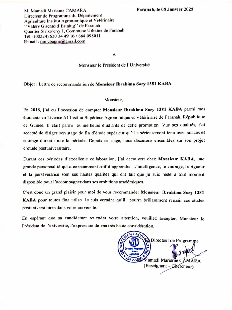 Lettre IS 1381 Kaba | PDF