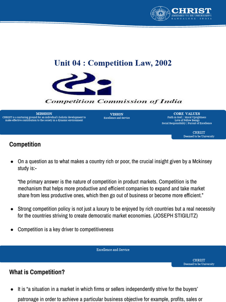BL Unit 4 Competition Law | PDF | Mergers And Acquisitions | Competition