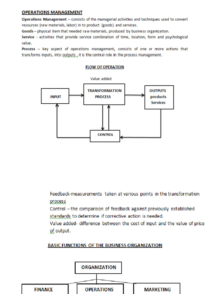 Operation Management First Lecture Pdf