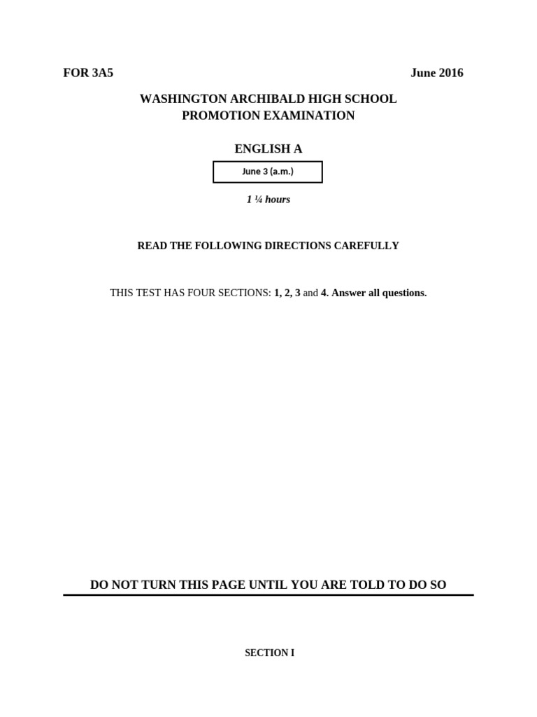 3A5- promotion examination 2016 | PDF
