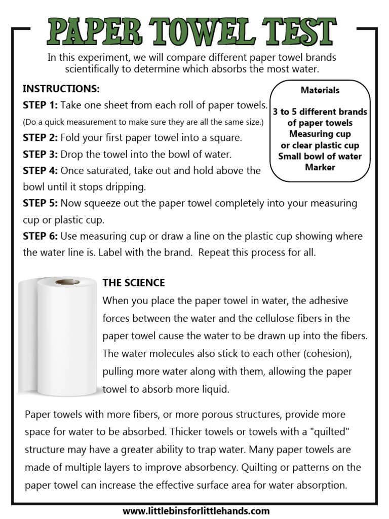 Paper Towel Absorbency Experiment | PDF
