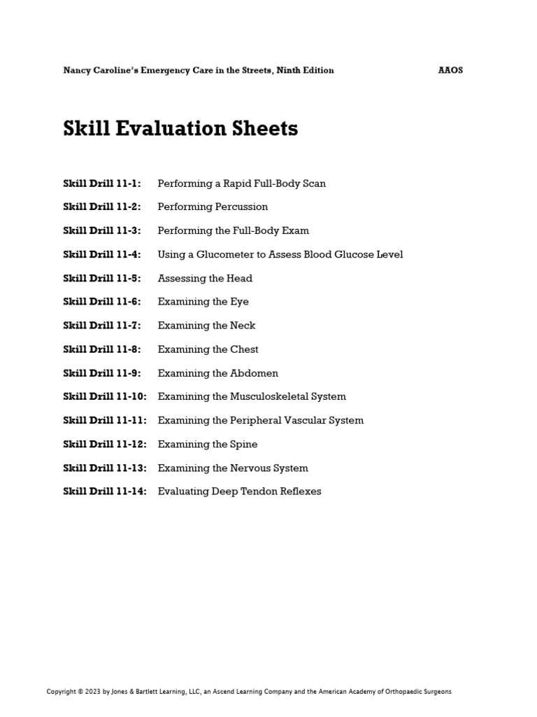 Chapter 11 Patient Assessment Skill Sheets | PDF | Vertebral Column | Elbow
