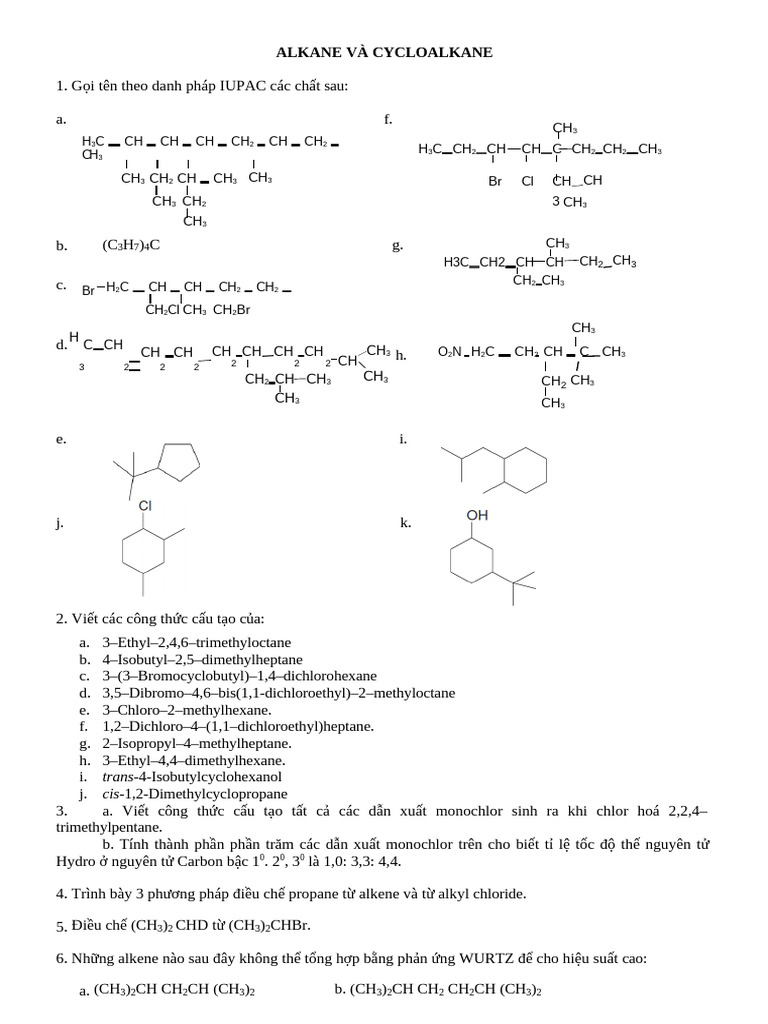 BT Alkane Cycloalkane | PDF