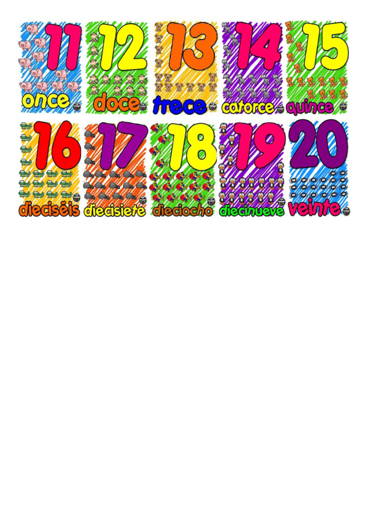 Numeros Del 11 Al 20 | PDF