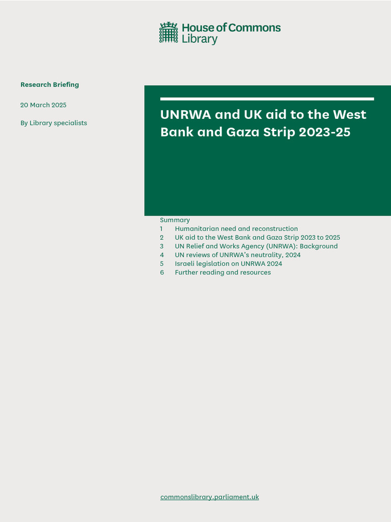 Aid unwra | PDF | Unrwa | Palestinian Refugees