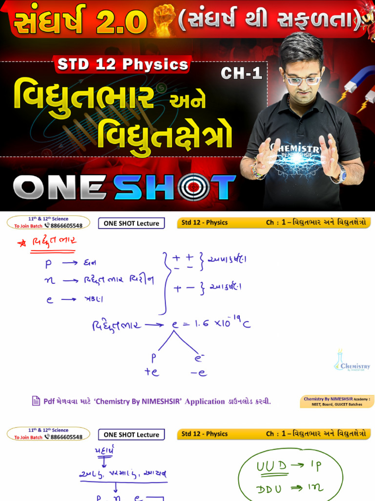 Std 12 Physics Ch-1 ONE SHOT_bd04bd0b-d666-4230-a816-baf97df02521 | PDF