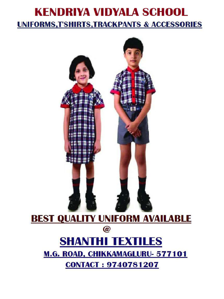 KV Uniforms - Shanthi Textiles | PDF