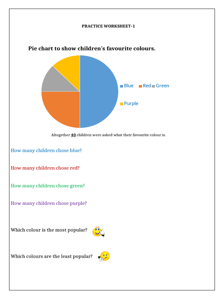 Favorite Color Pie Chart Worksheet | PDF