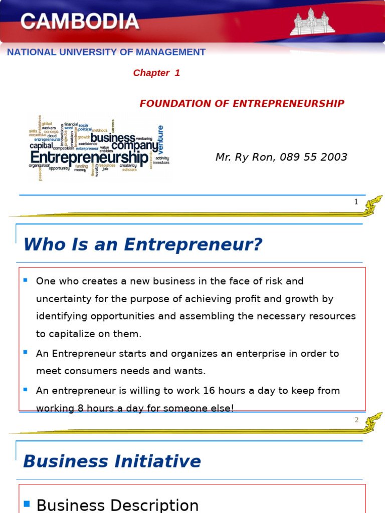 Ch1. Foundation of Enterpreneurship | PDF | Entrepreneurship | Business